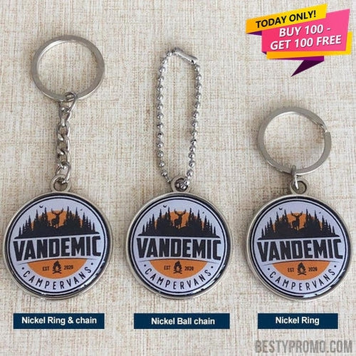 Custom Metal Keychain with Doming - Double-Sided Personalized Keychains ...